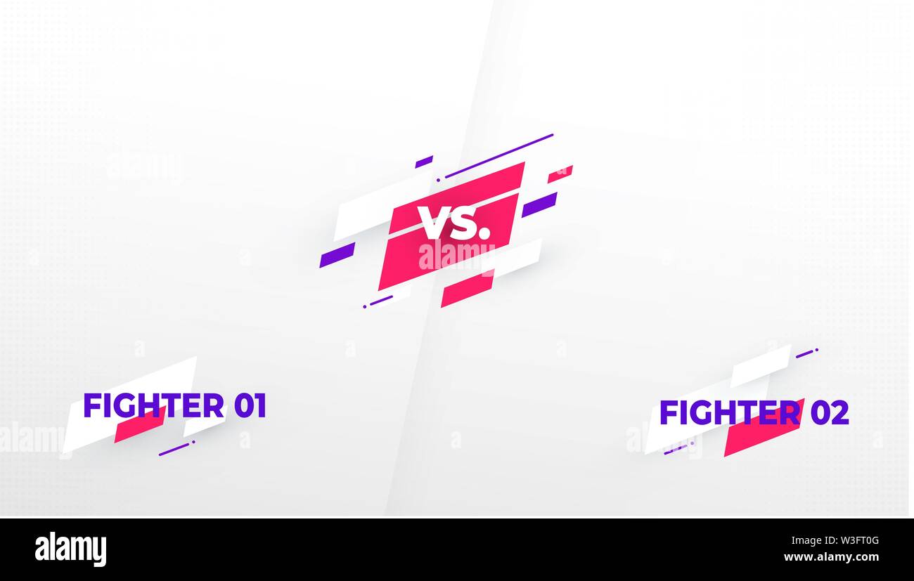 Versus screen. Vs battle headline, conflict duel teams. Video game ...