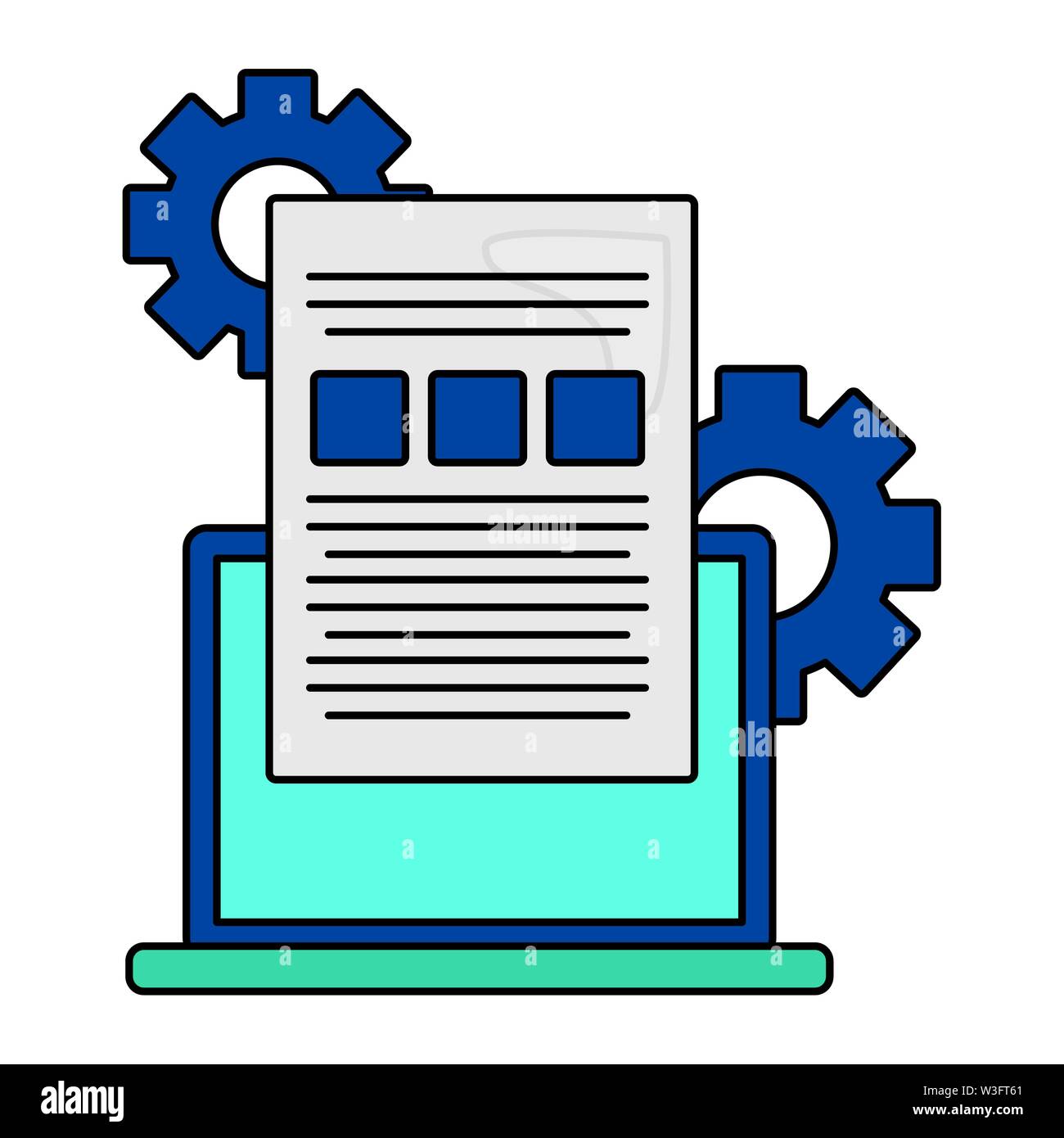 Computer documents gears hi-res stock photography and images - Alamy