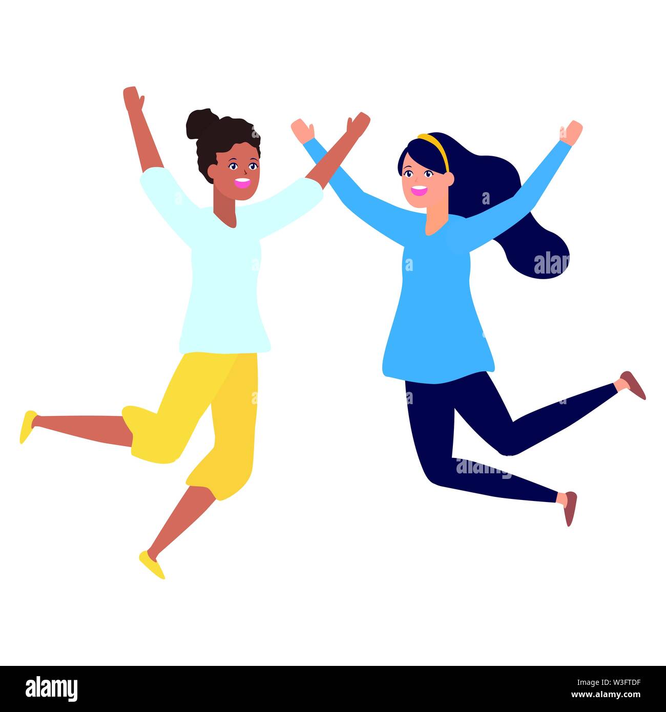 celebrating women happy jumping characters Stock Vector Image & Art - Alamy