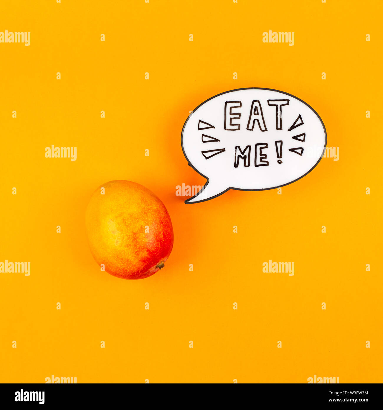 Mango fruit in creative conceptual top view flat lay composition with ...