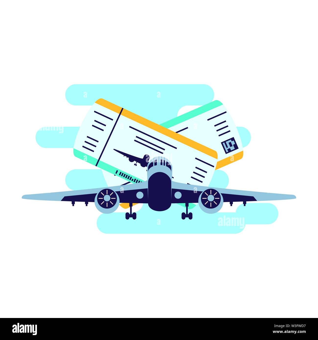 ticket flight document with airplane vector illustration design Stock ...