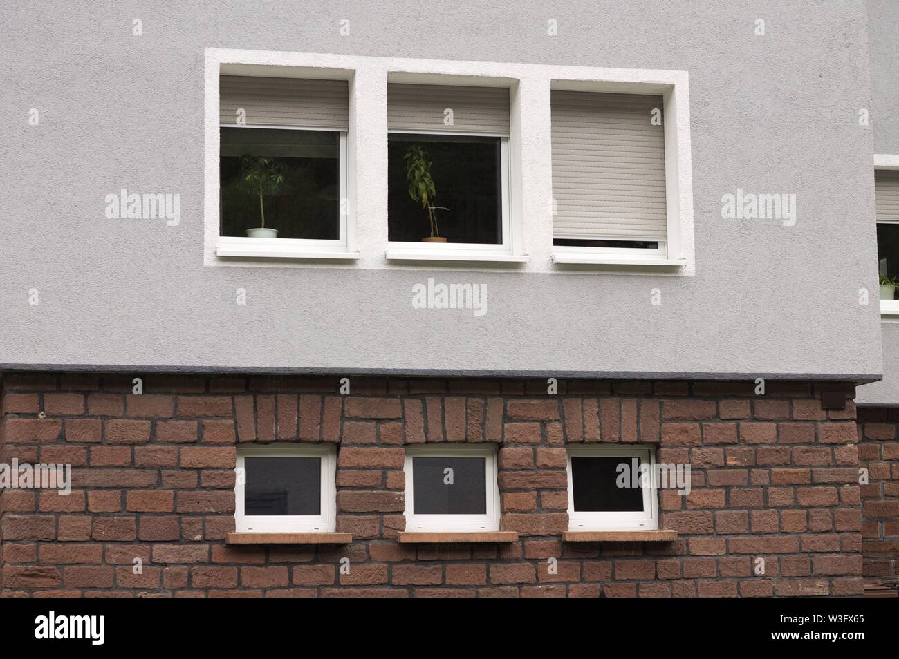 Facade of a german house with six windows (Germany, Europe Stock Photo ...
