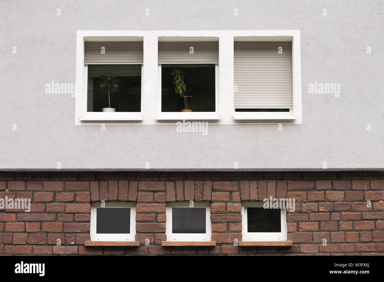 Facade of a german house with six windows (Germany, Europe Stock Photo ...