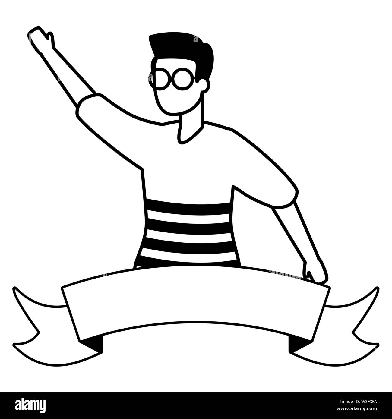 happy man celebrating arms up Stock Vector Image & Art - Alamy
