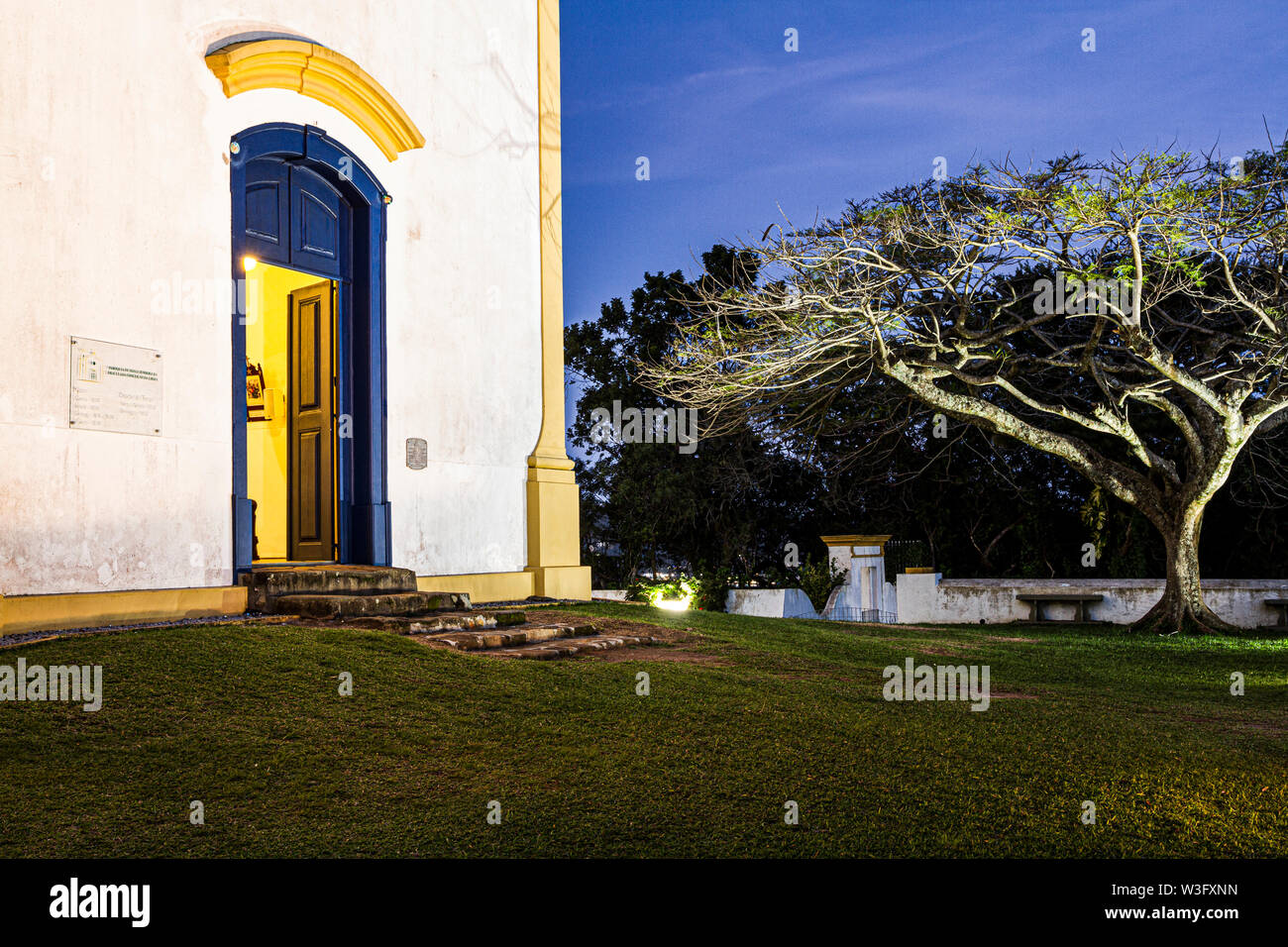 Colonial architecture church at Lagoa da Conceicao neighborhood ...