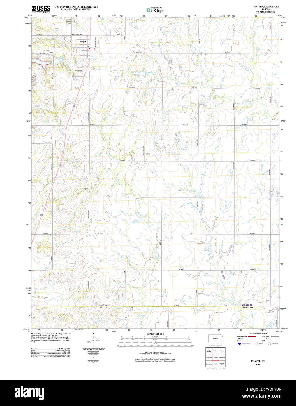Map of thayer hi-res stock photography and images - Alamy