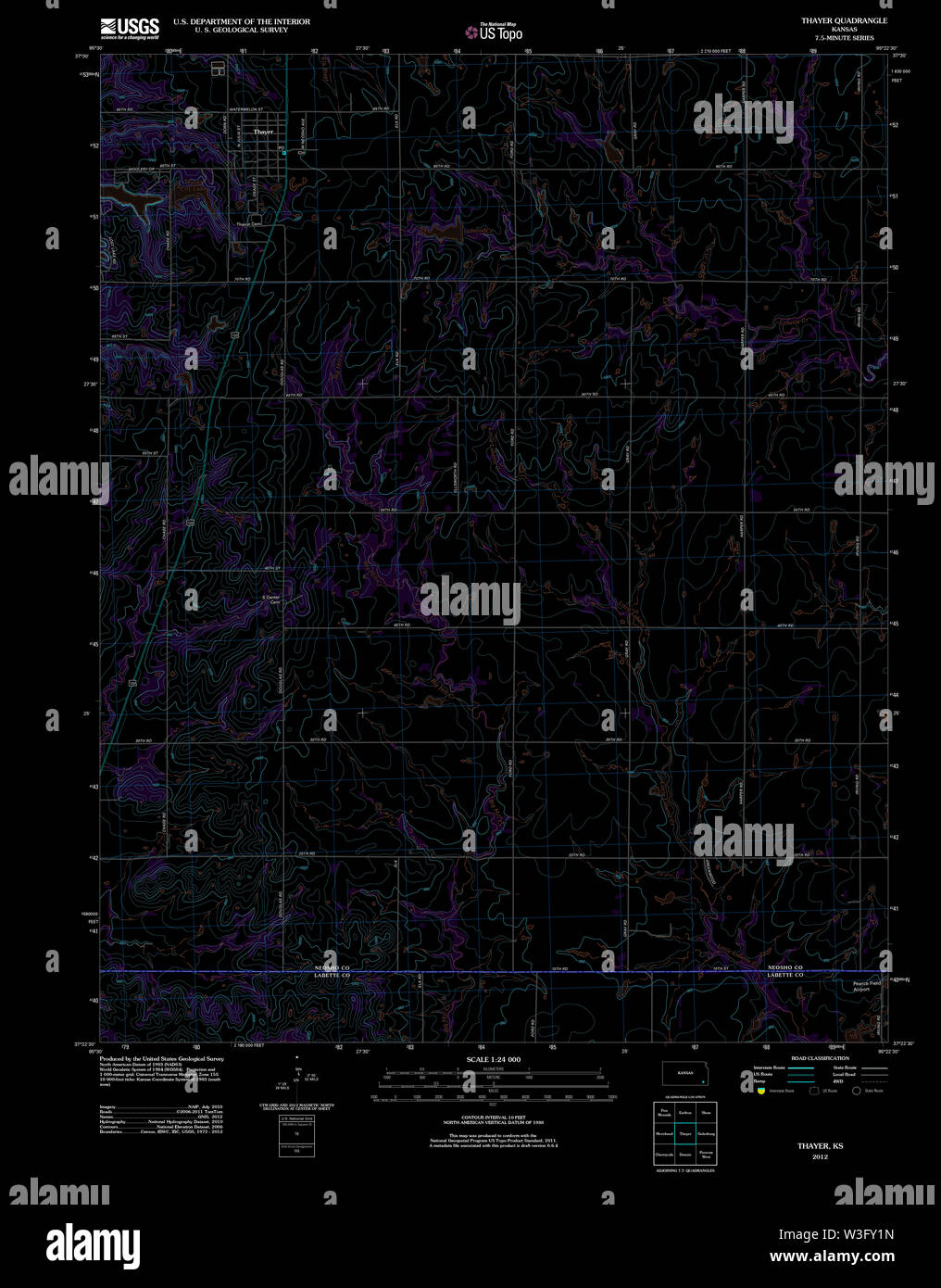 Map of thayer hi-res stock photography and images - Alamy