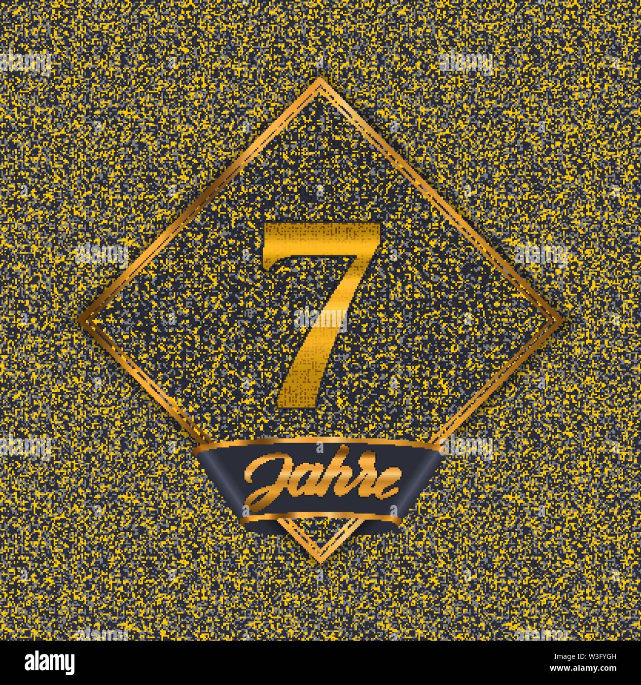 German golden number seven years (7 years) celebration design ...
