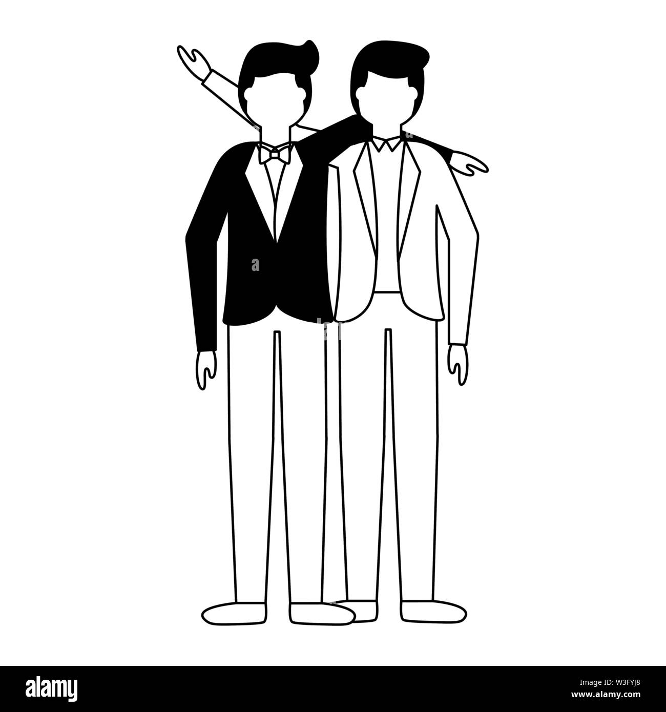 Two Men Hugging Drawing