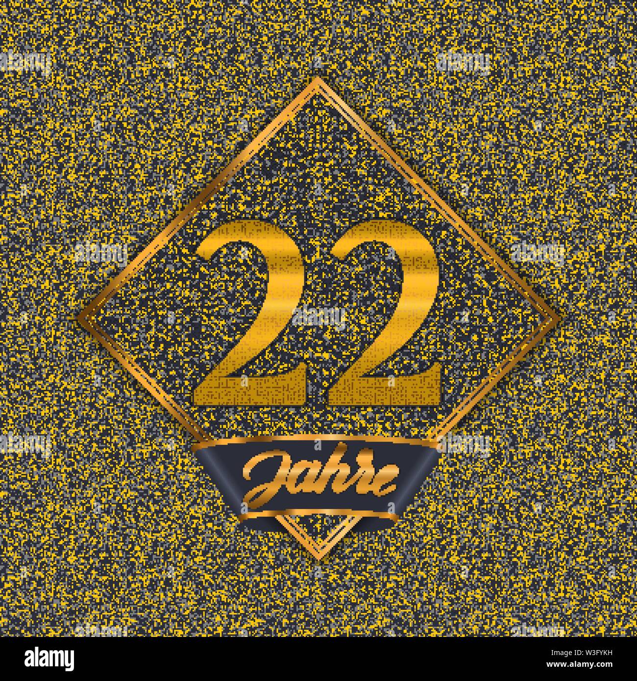 German golden number twenty-two years (22 years) celebration design ...