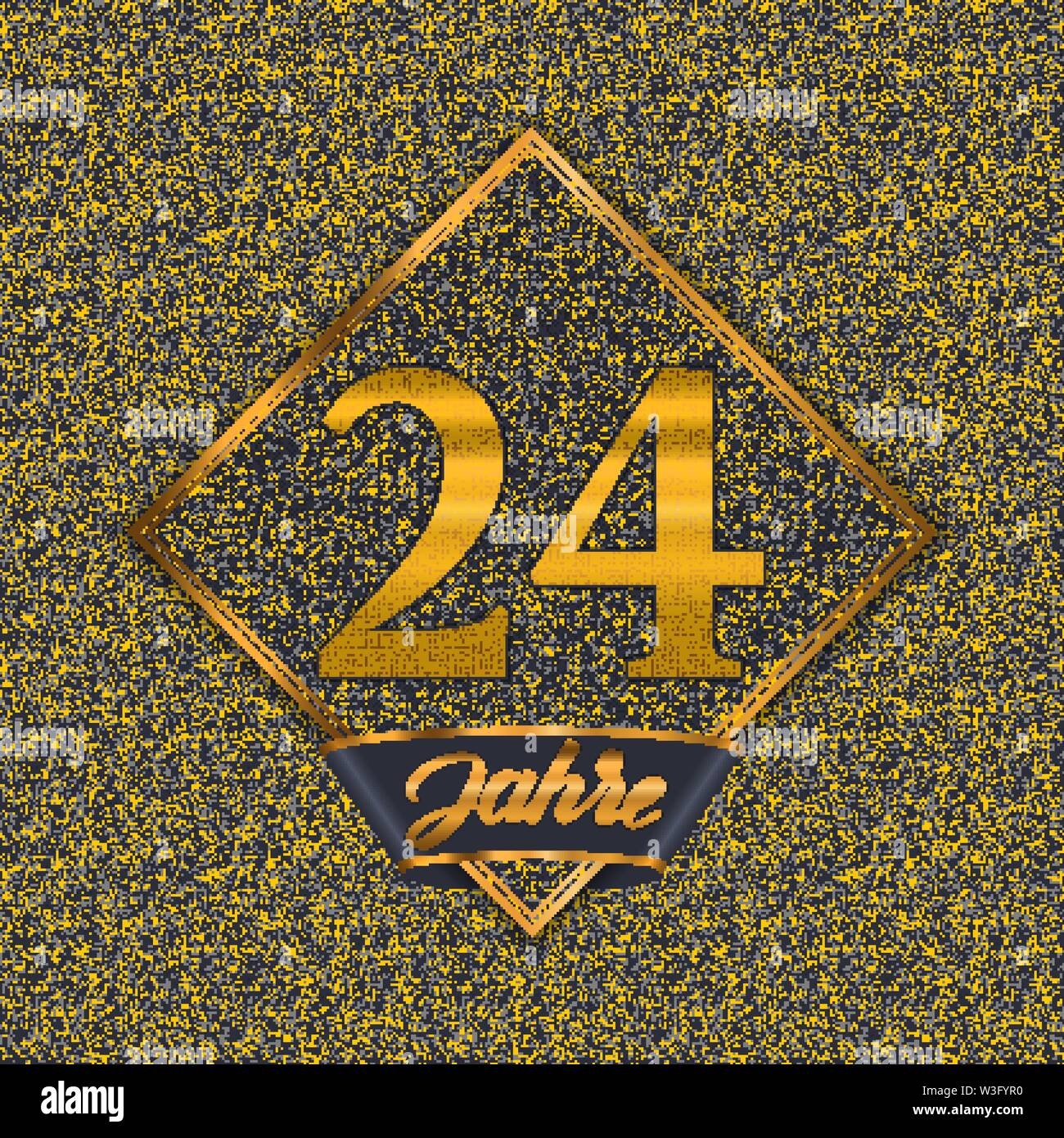 German golden number twenty-four years (24 years) celebration design ...