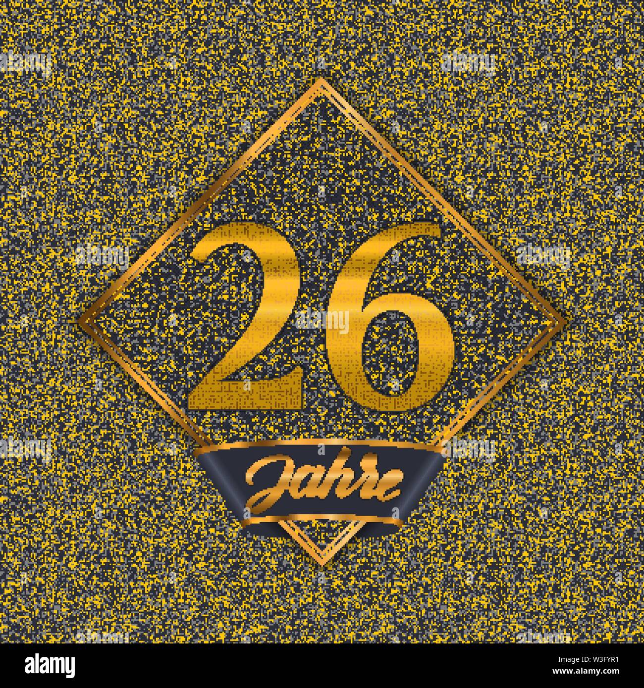 German golden number twenty-six years (26 years) celebration design ...