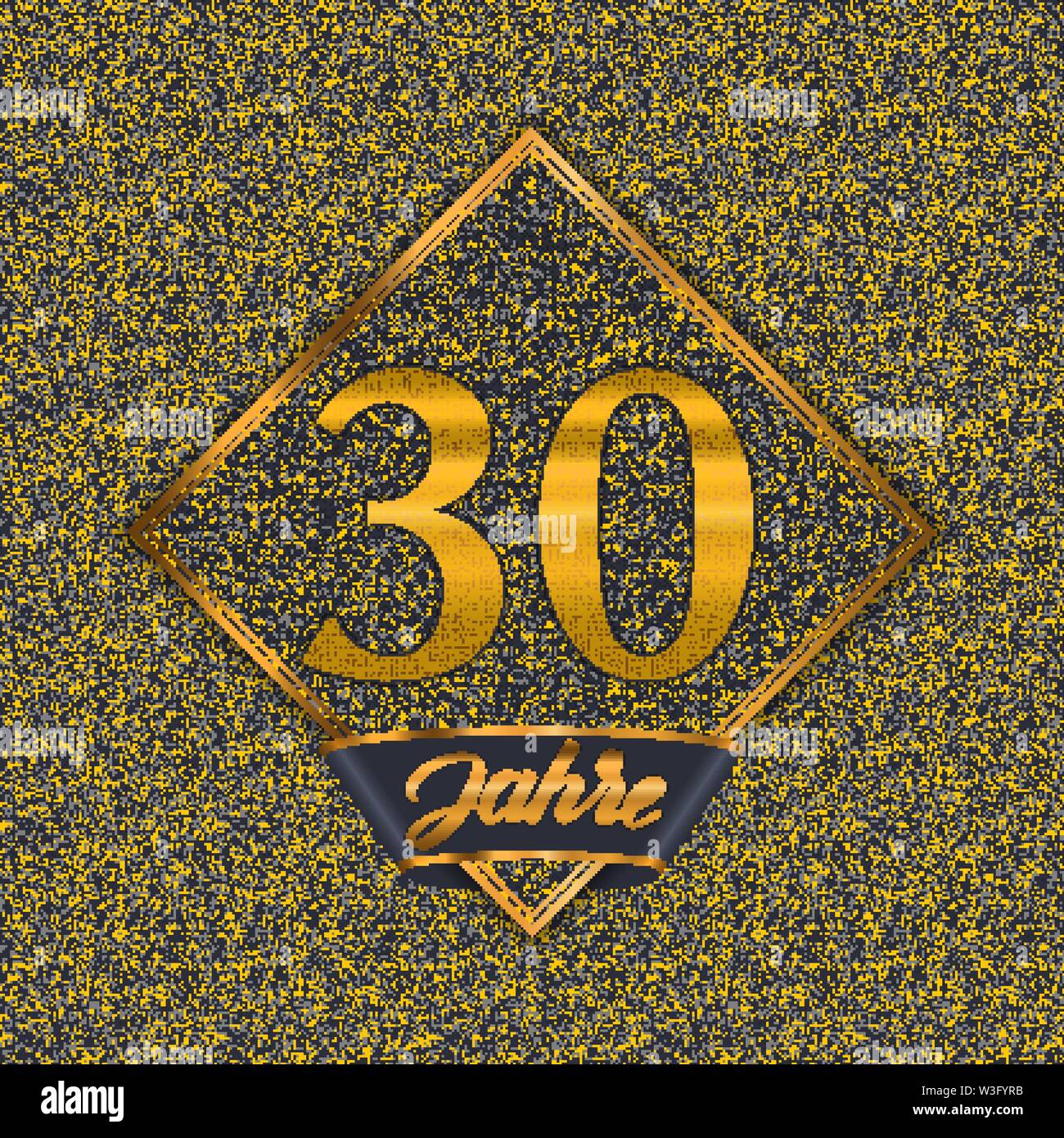 German golden number thirty years (30 years) celebration design ...