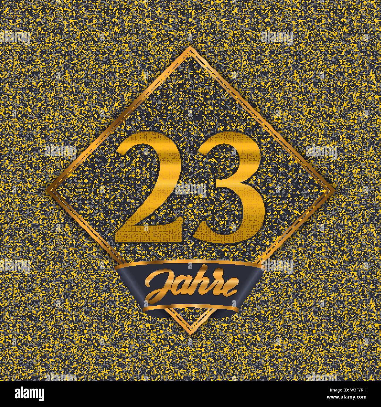 German golden number twenty-three years (23 years) celebration design ...
