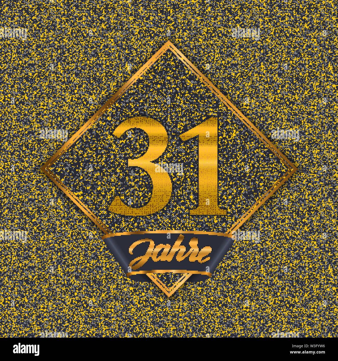 German golden number thirty-one years (31 years) celebration design ...