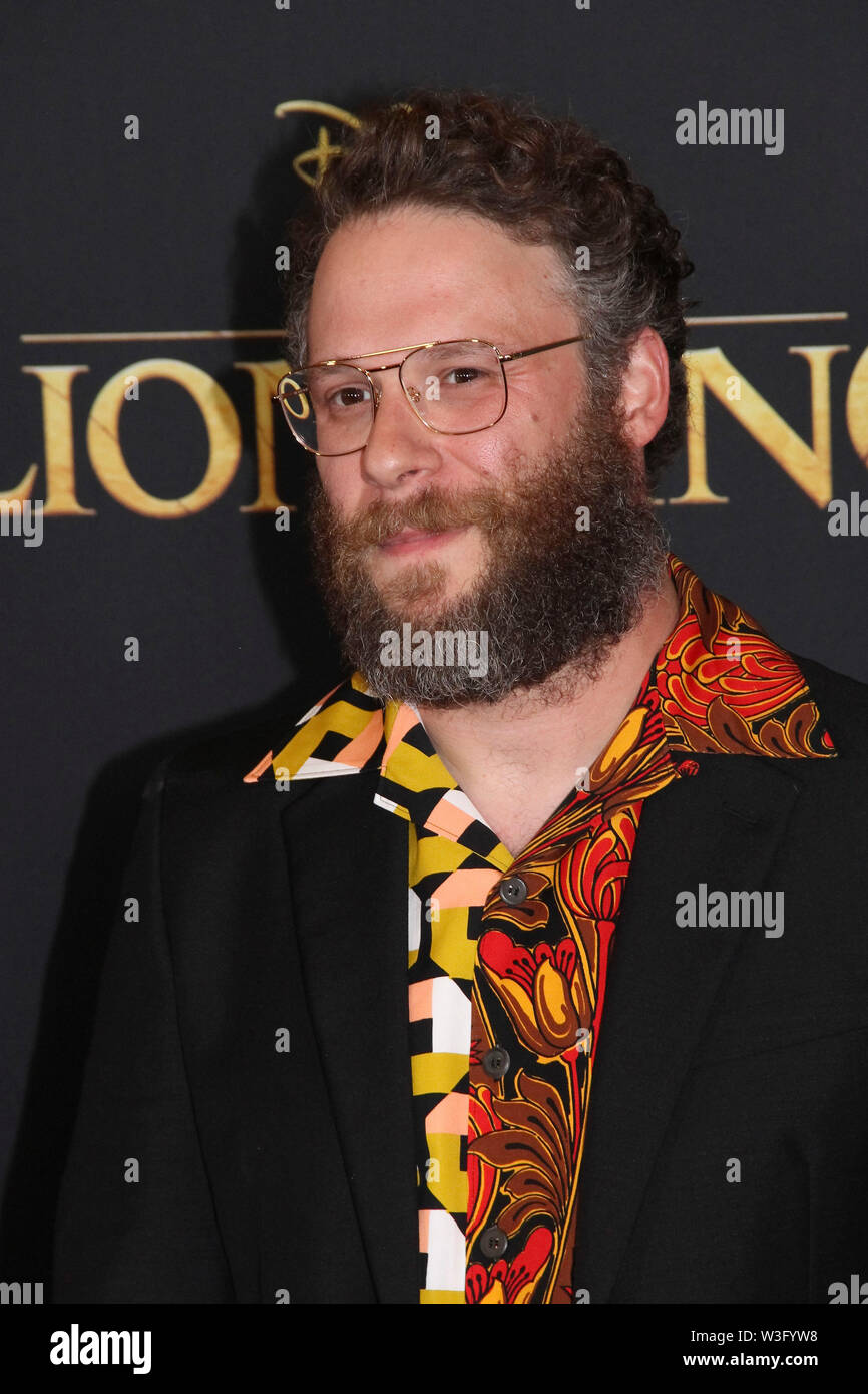 Seth Rogen at World Premiere of Disney's "The Lion King". Held at the ...
