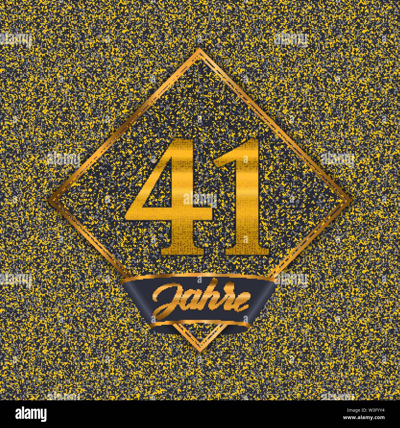 German golden number forty-one years (41 years) celebration design ...