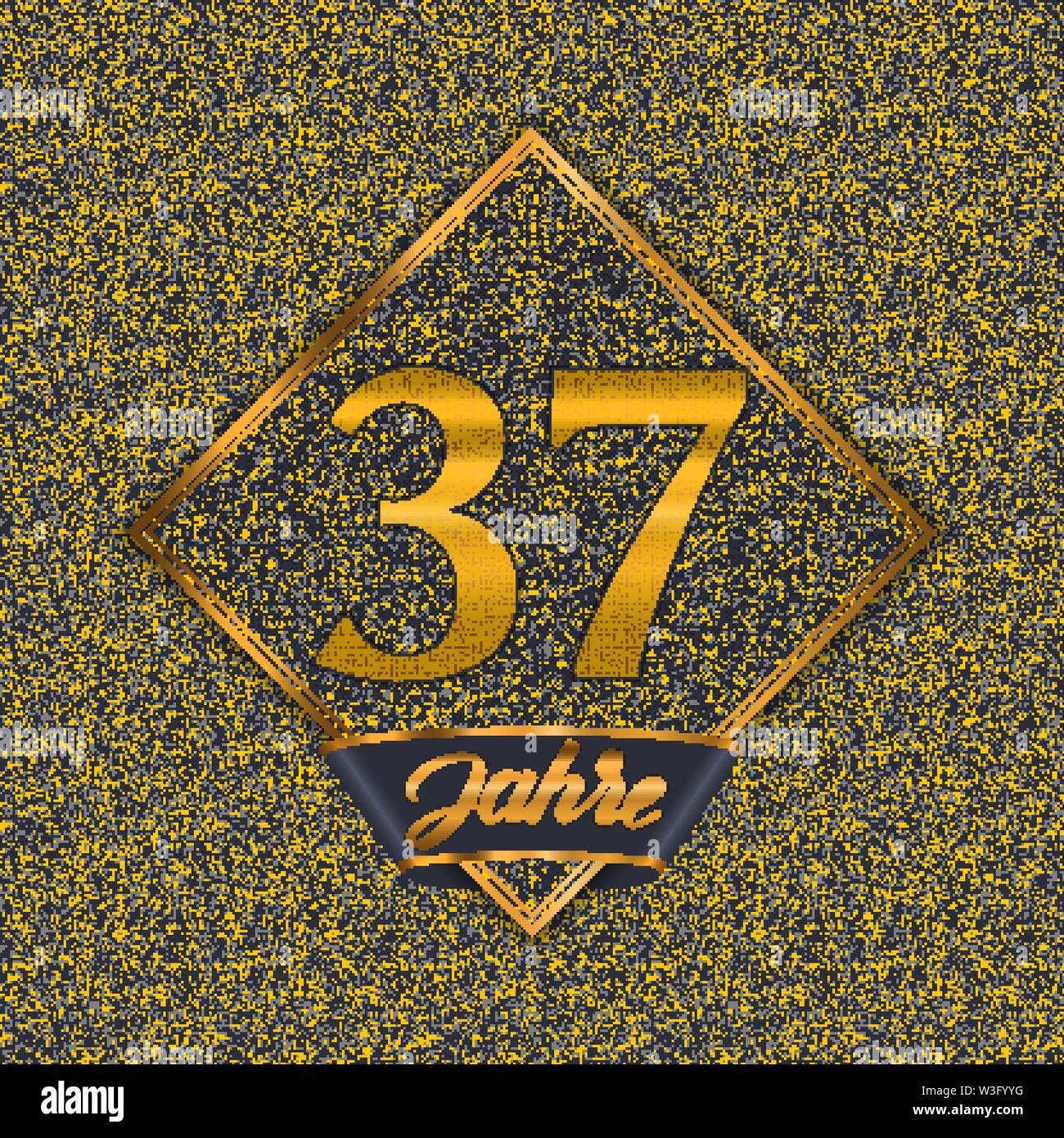 German golden number thirty-seven years (37 years) celebration design ...