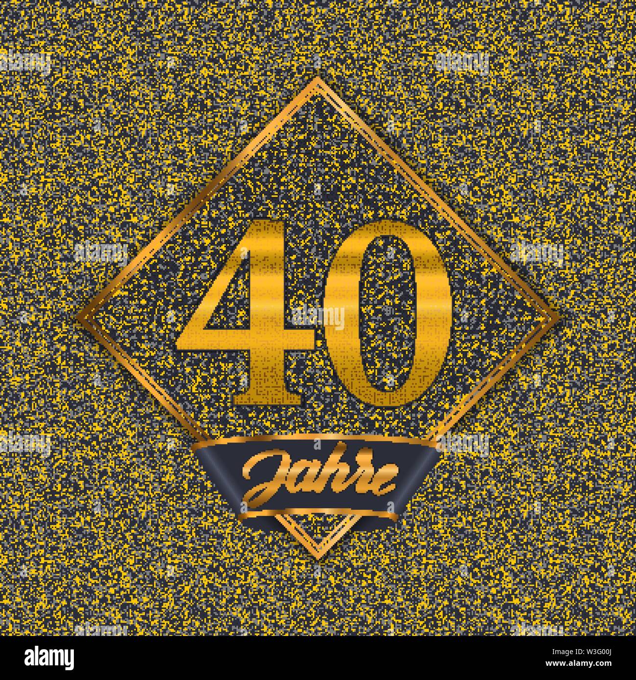 German golden number forty years (40 years) celebration design ...