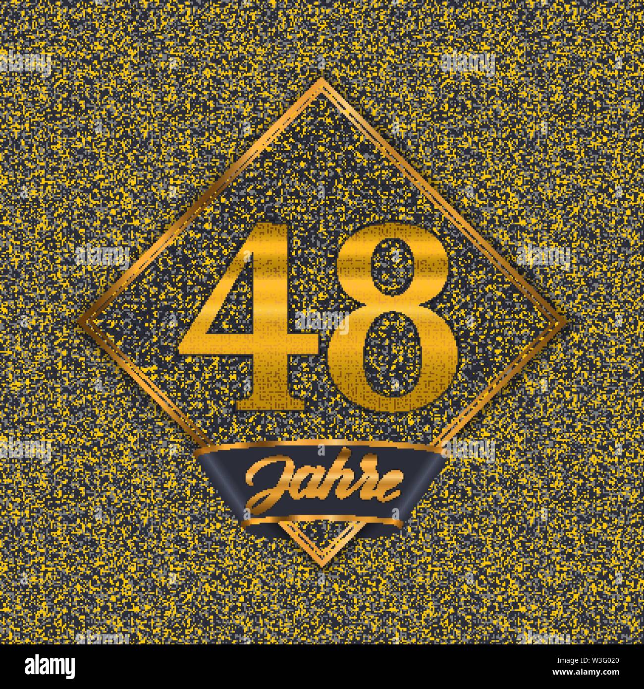 German golden number forty-eight years (48 years) celebration design ...