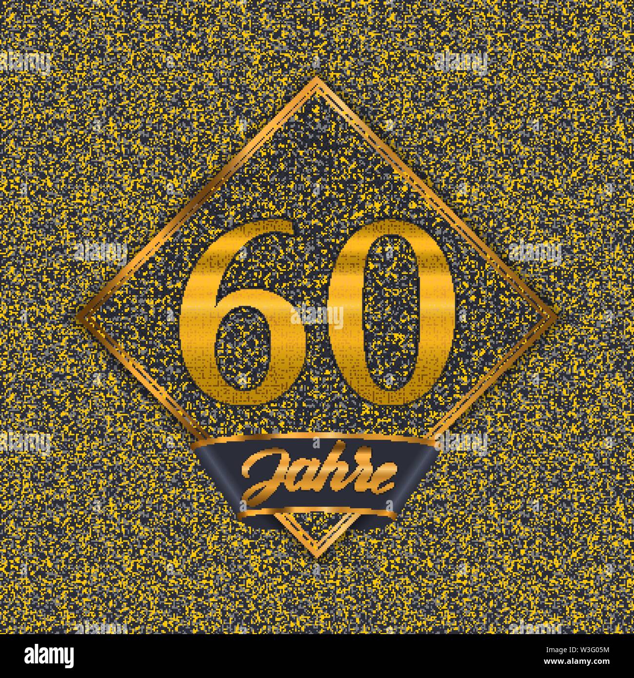 German golden number sixty years (60 years) celebration design ...