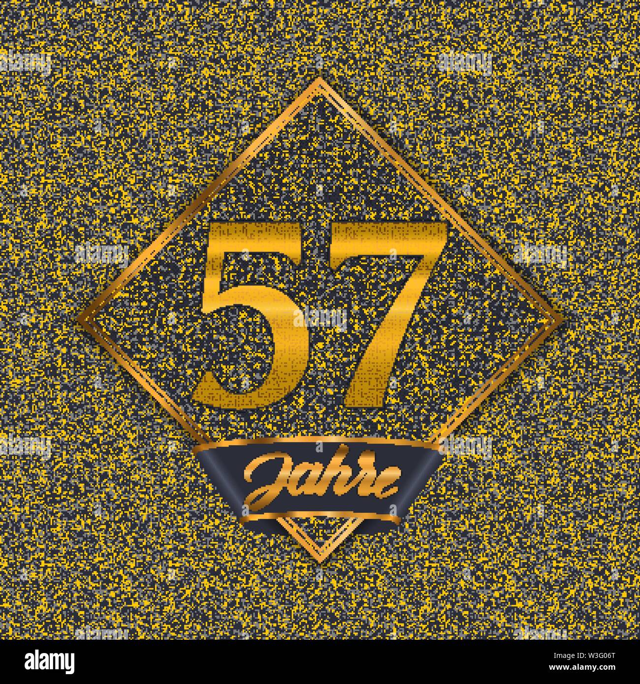 German golden number fifty-seven years (57 years) celebration design ...