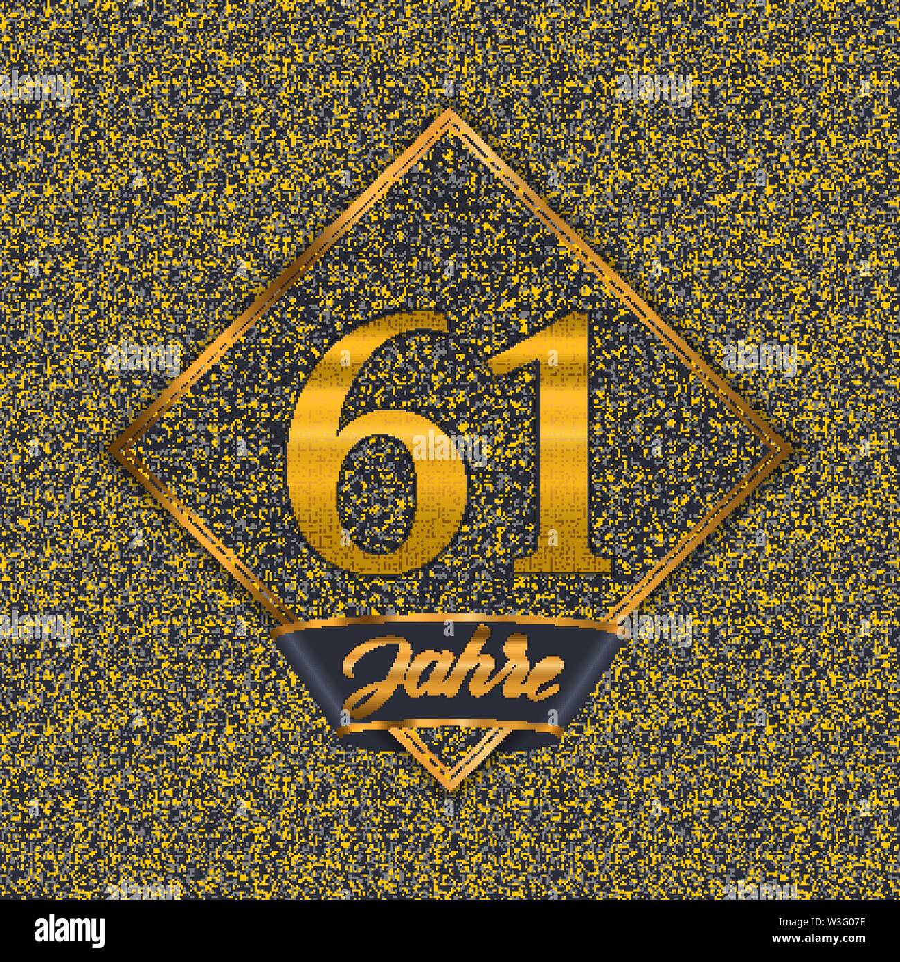 German golden number sixty-one years (61 years) celebration design ...