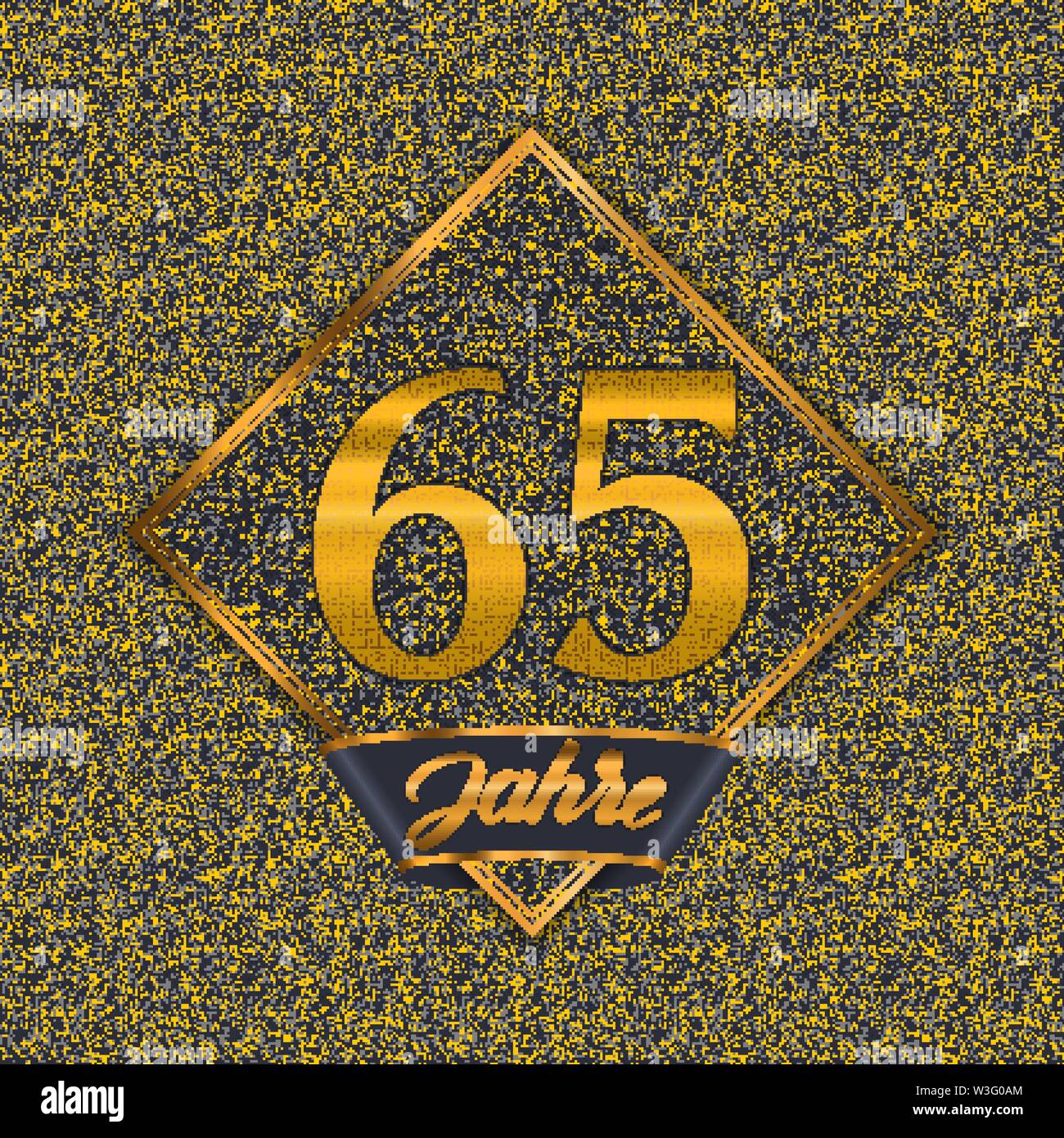 German golden number sixty-five years (65 years) celebration design ...