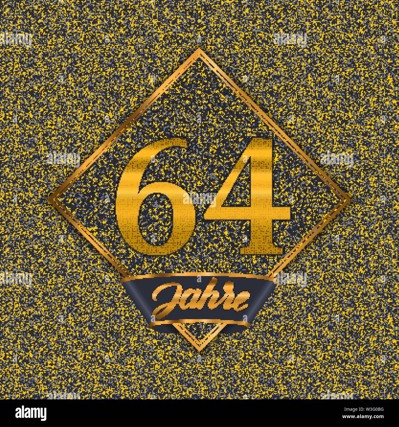 German golden number sixty-four years (64 years) celebration design ...