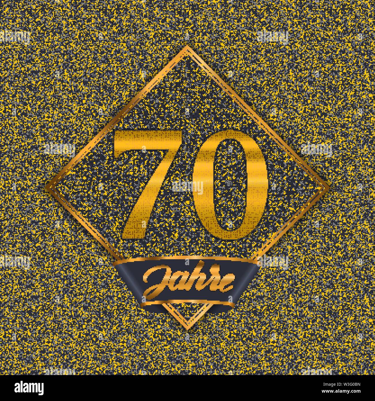 German golden number seventy years (70 years) celebration design ...