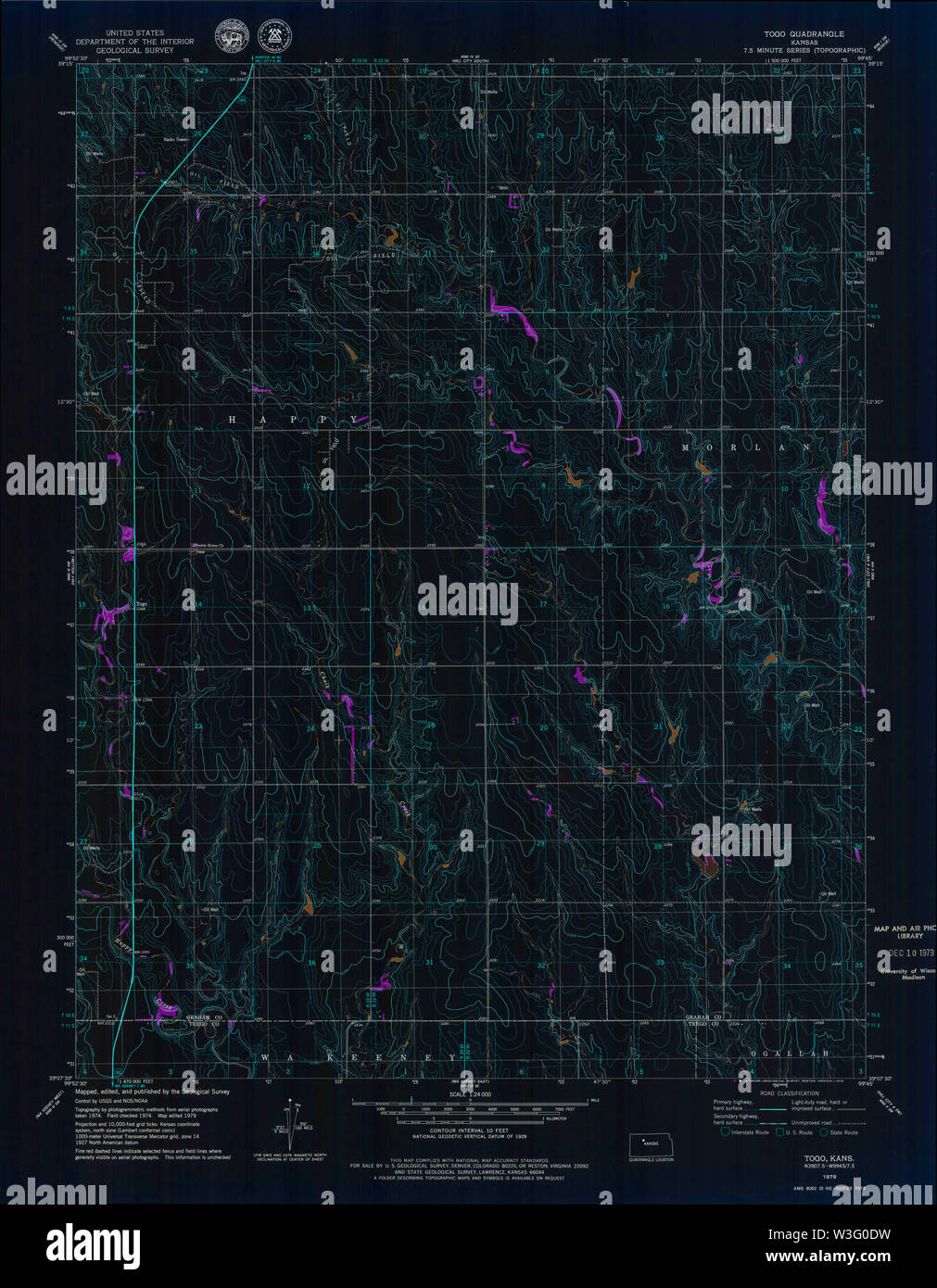 USGS TOPO Map Kansas KS Togo 512637 1979 24000 Inverted Restoration ...