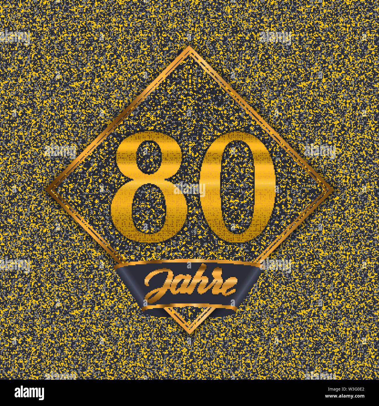 German golden number eighty years (80 years) celebration design ...