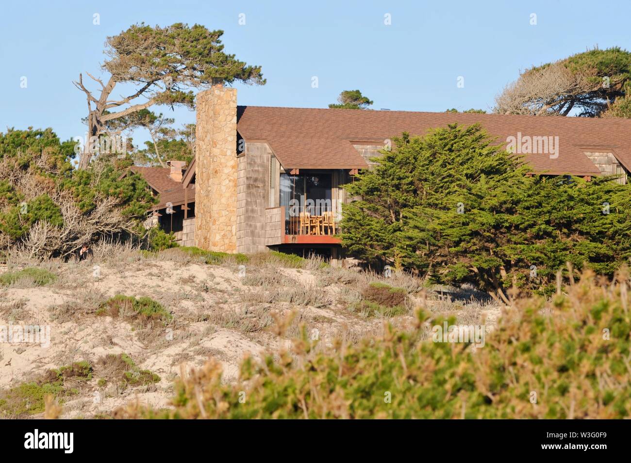 Distinctive hotel and facilities constructed of wood and stone, nestled ...