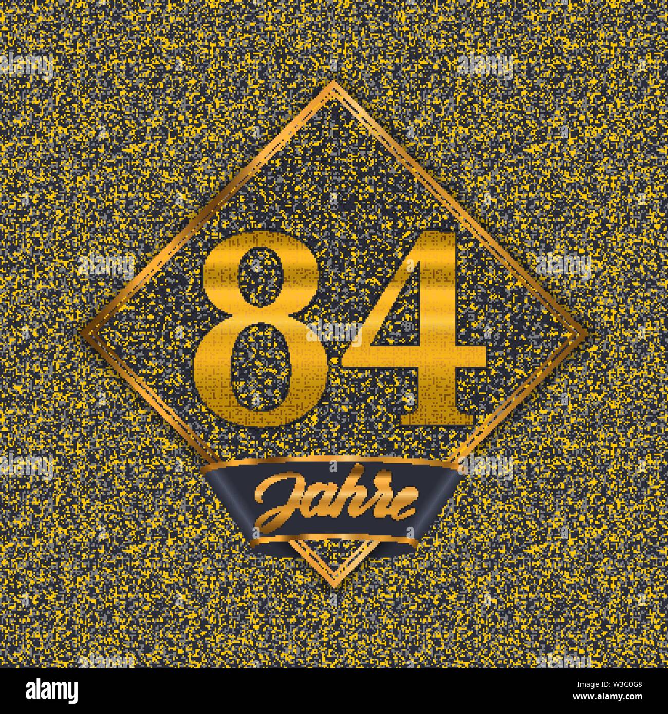 German golden number eighty-four years (84 years) celebration design ...