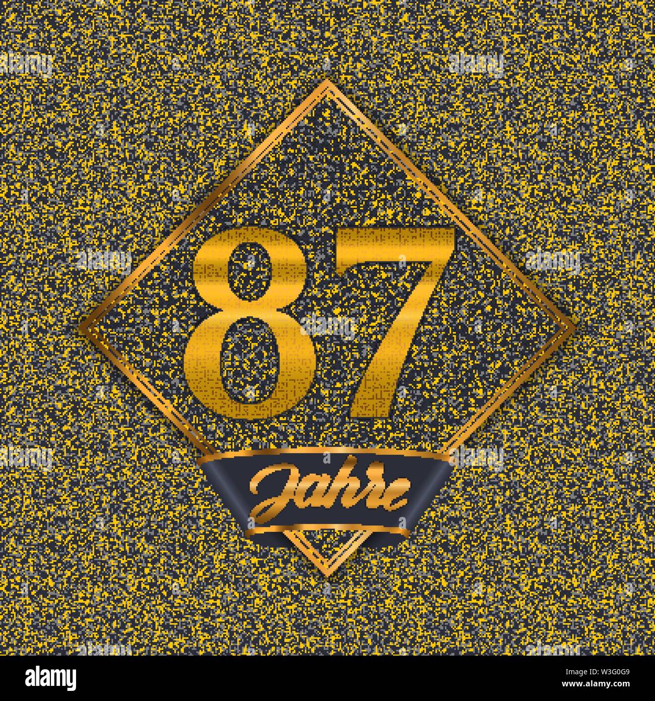 German golden number eighty-seven years (87 years) celebration design ...