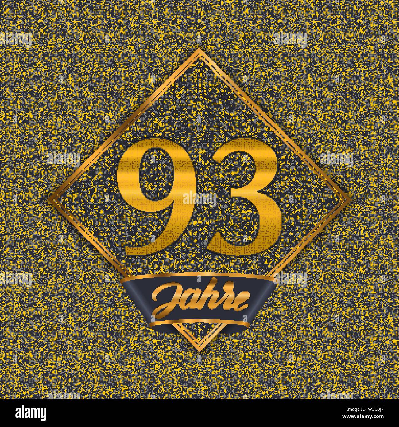 German golden number ninety-three years (93 years) celebration design ...