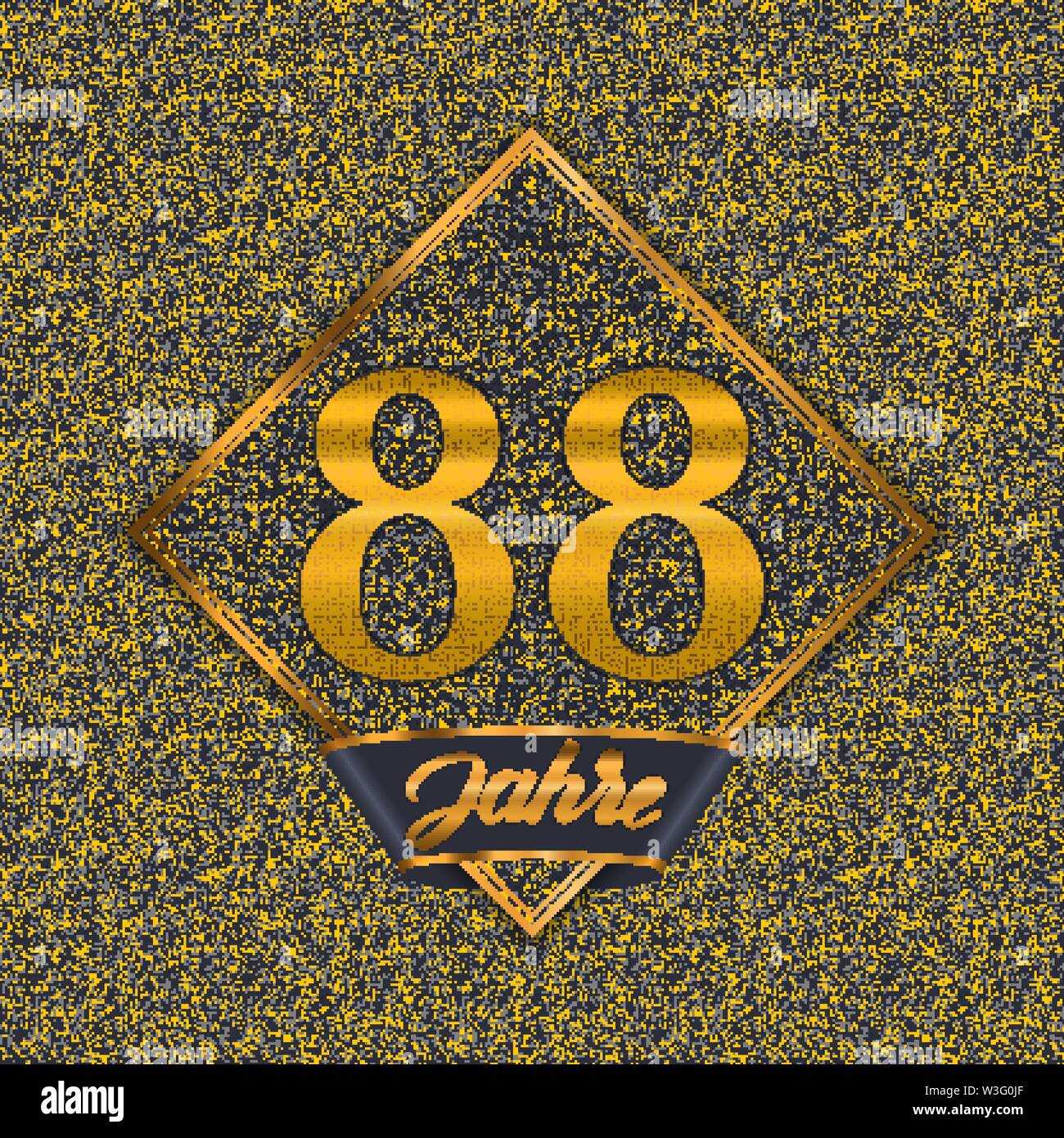 German golden number eighty-eight years (88 years) celebration design ...