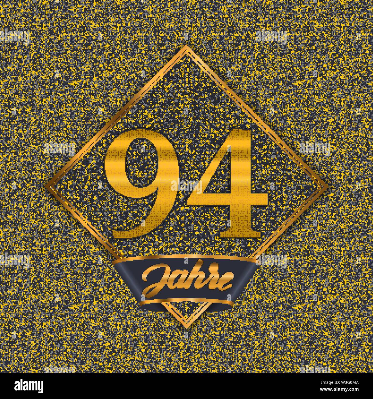 German golden number ninety-four years (94 years) celebration design ...