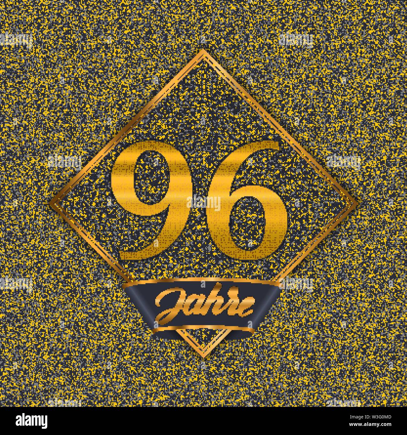 German golden number ninety-six years (96 years) celebration design ...