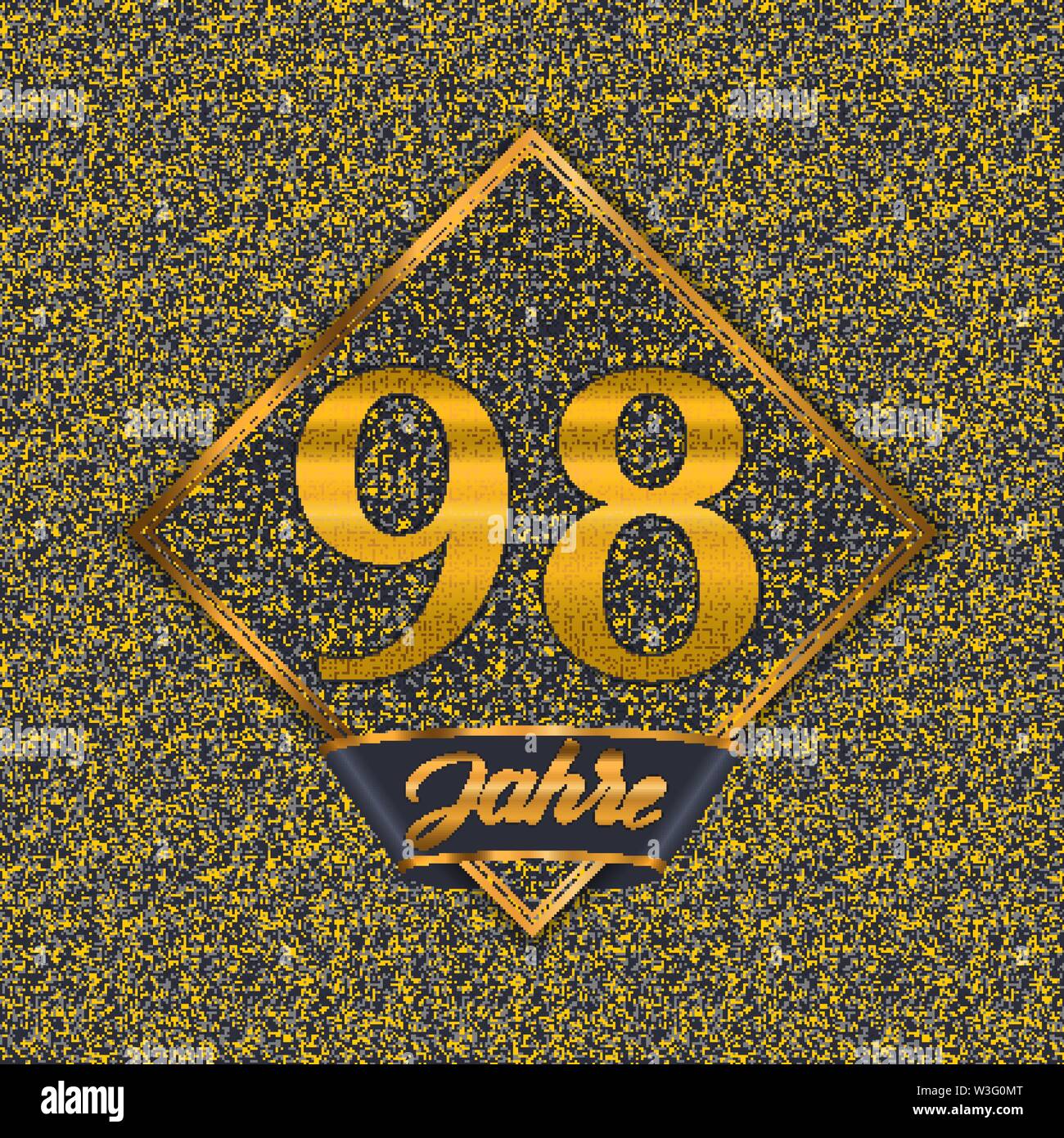 German golden number ninety-eight years (98 years) celebration design ...