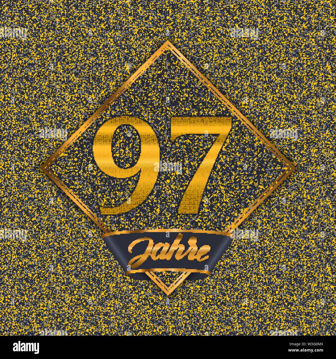 German golden number ninety-seven years (97 years) celebration design ...
