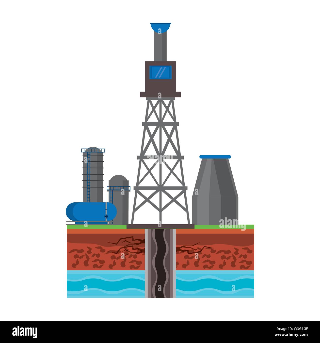 oil refinery gas factory cartoon Stock Vector Image & Art - Alamy