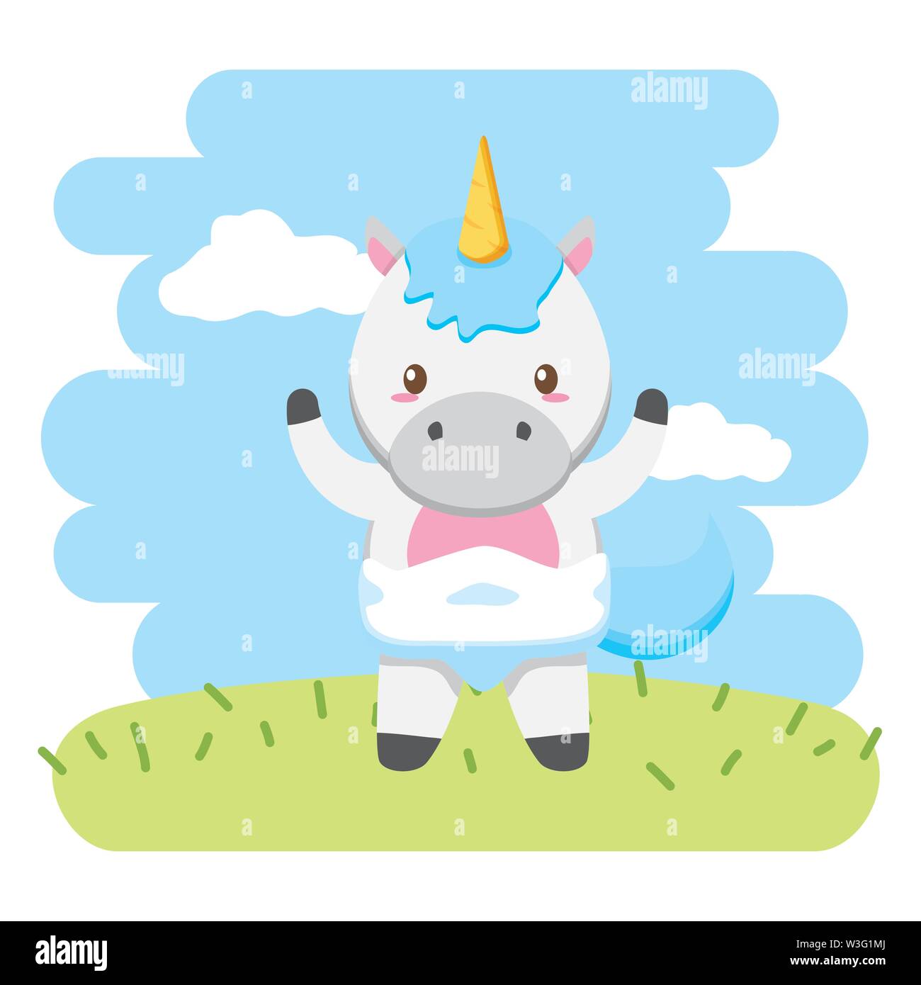 cute little unicorn baby character Stock Vector Image & Art - Alamy