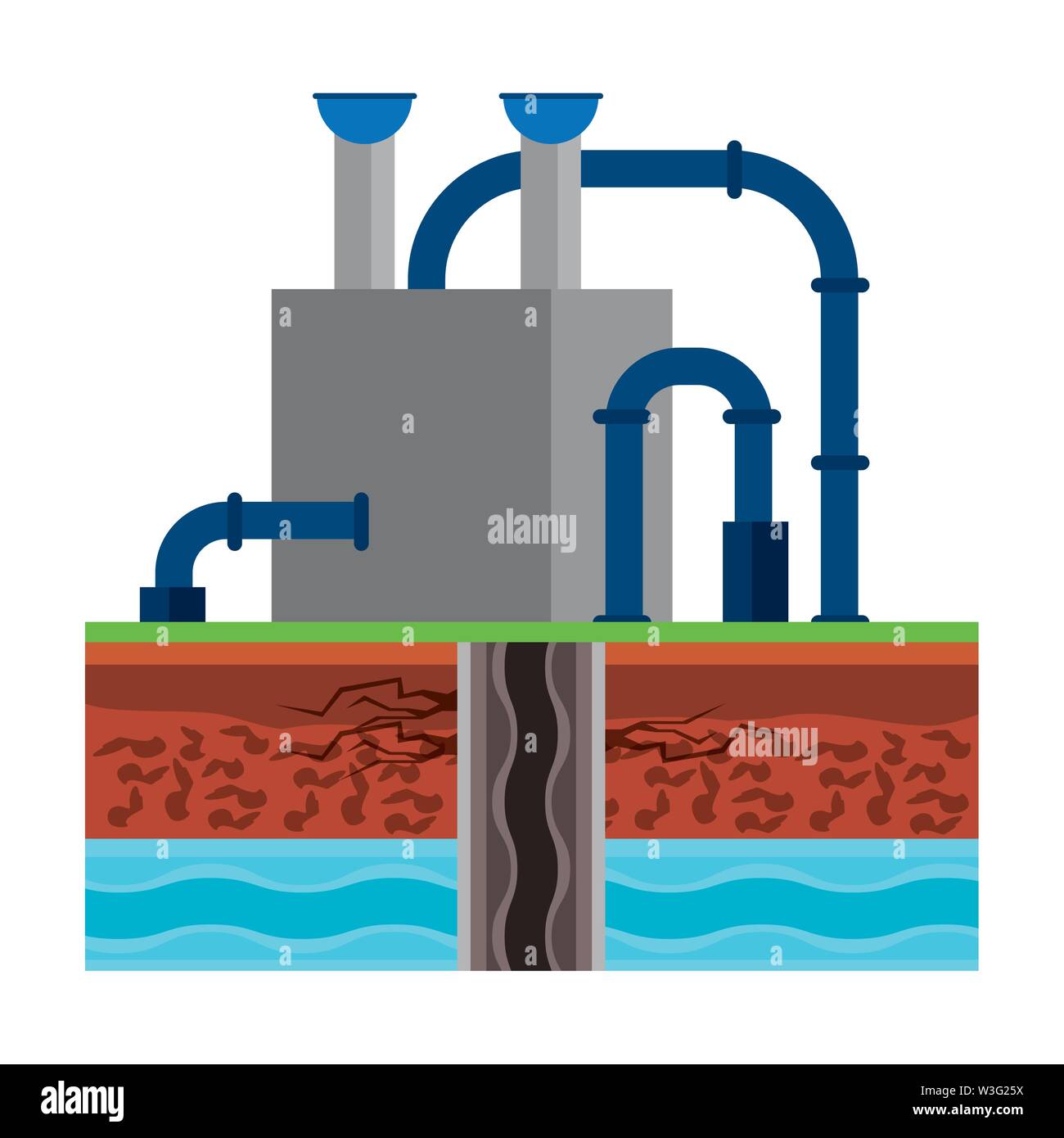 oil refinery gas factory cartoon Stock Vector Image & Art - Alamy