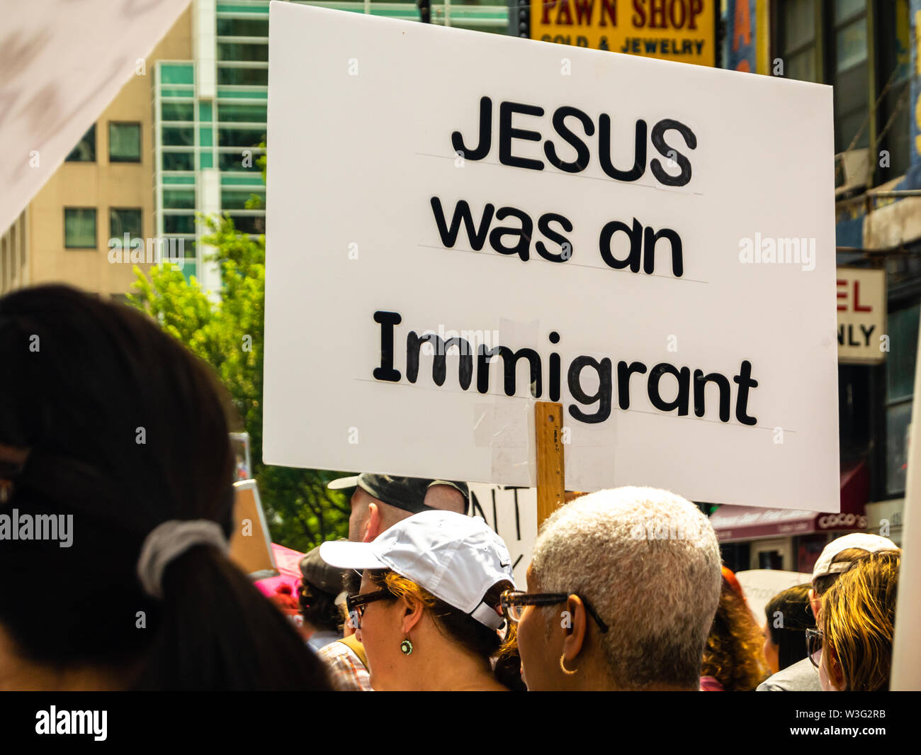 Downtown, Chicago-July 13, 2019: Protest against ICE and Customs and ...
