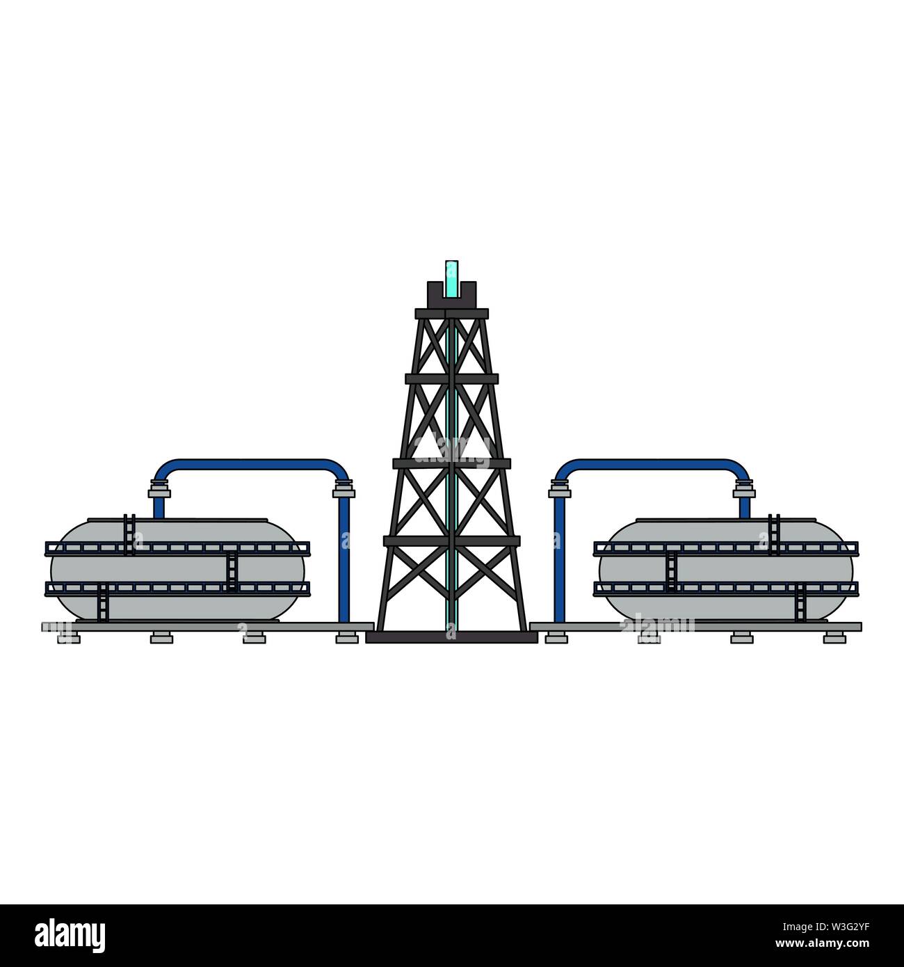 oil refinery gas factory cartoon Stock Vector Image & Art - Alamy