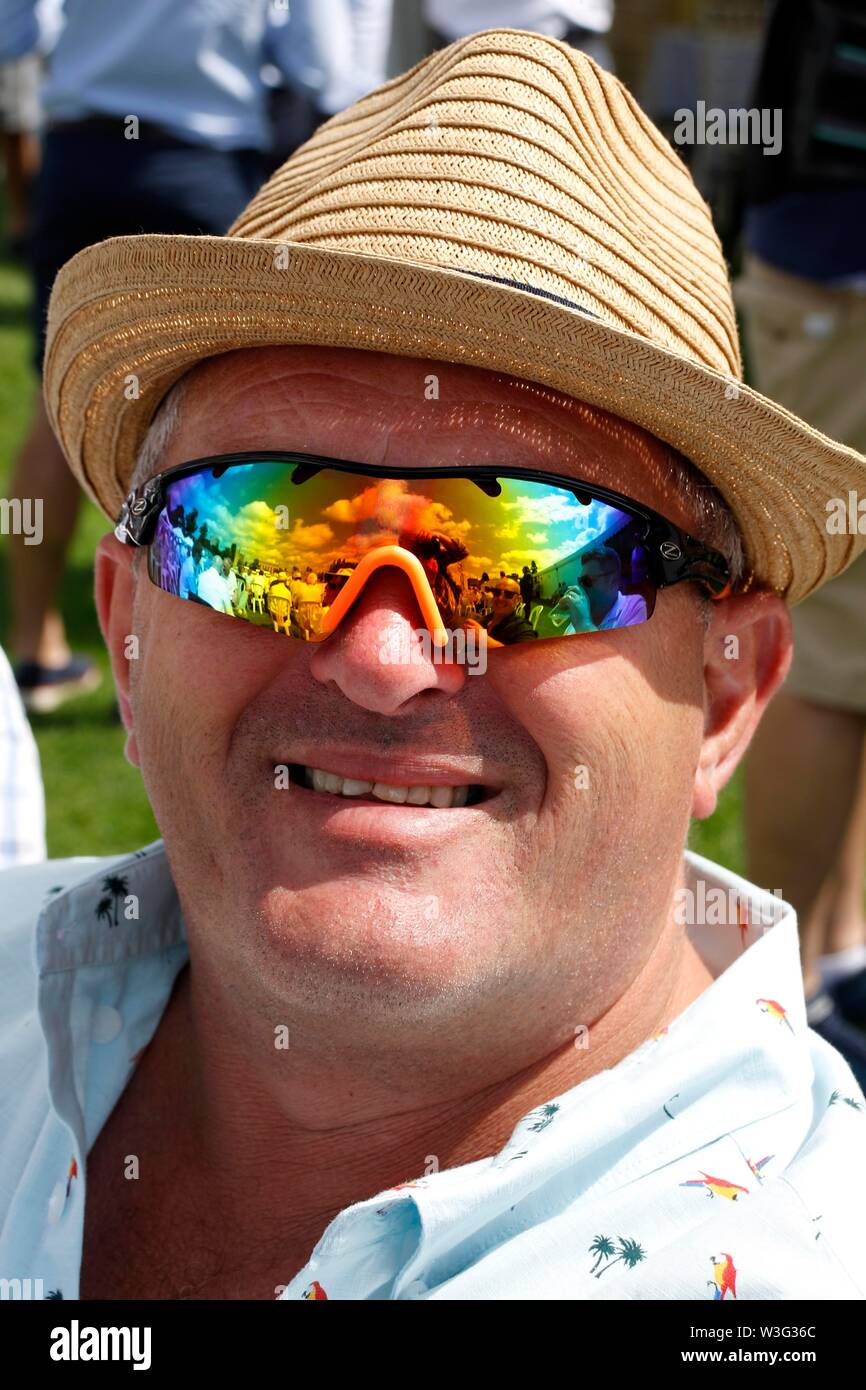 A cricket fan at Cheltenham Cricket Festival 2019, held in the grounds ...