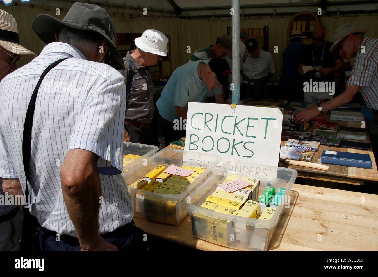 Old copies of Wisden for sale at Cheltenham Cricket Festival 2019, held ...