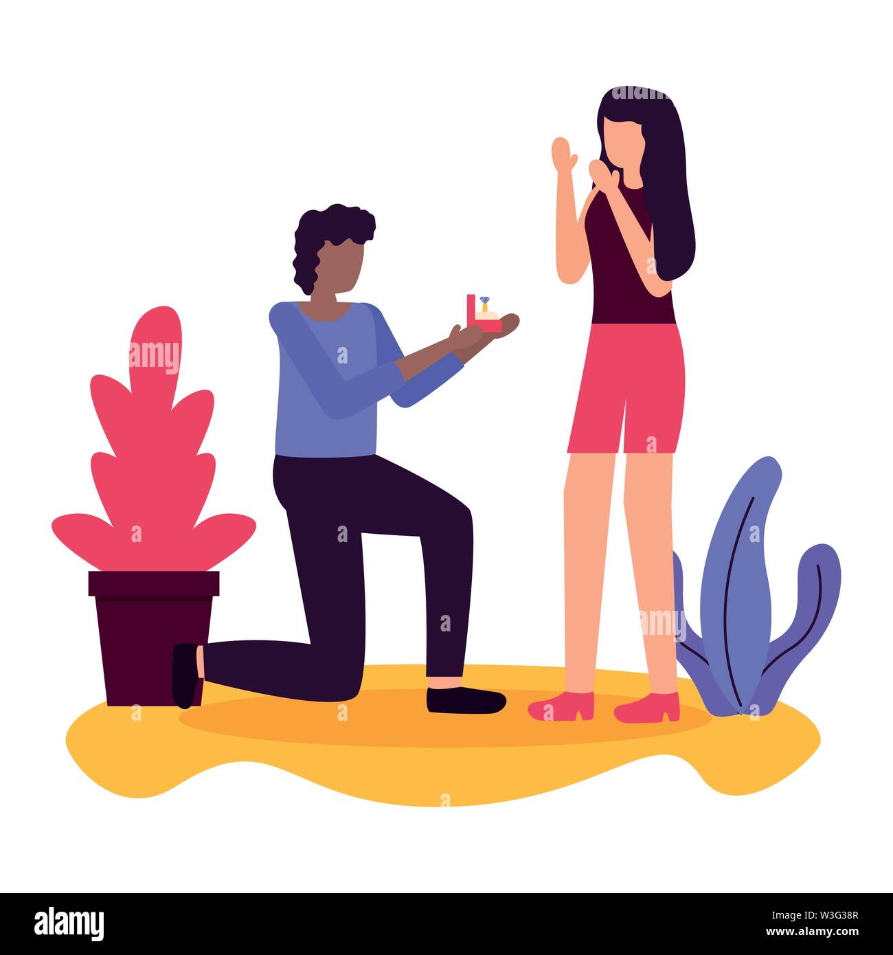 couple romantic love flat design Stock Vector Image & Art - Alamy