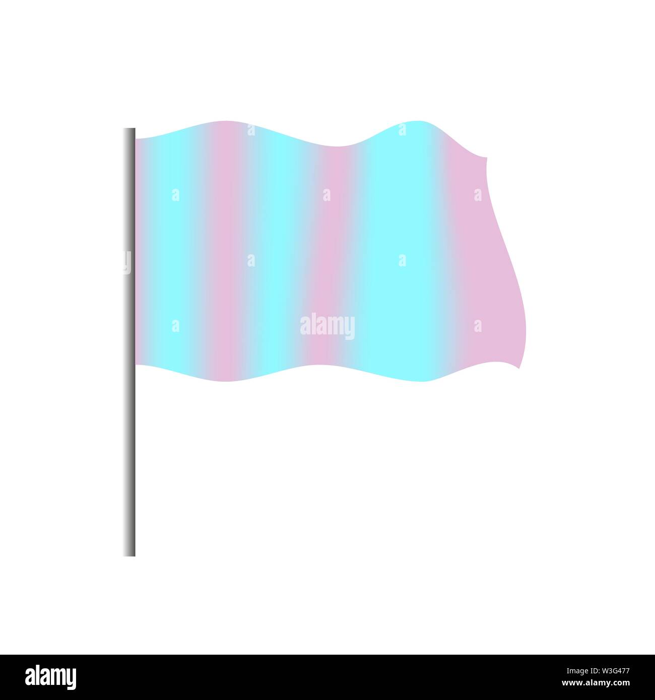 Stock vector illustration waving flag template stand on steel pole ...